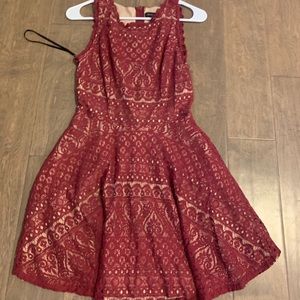 Jodi Kristopher | Dresses | Jodi Kristopher Dress Maroon And Tan ...
